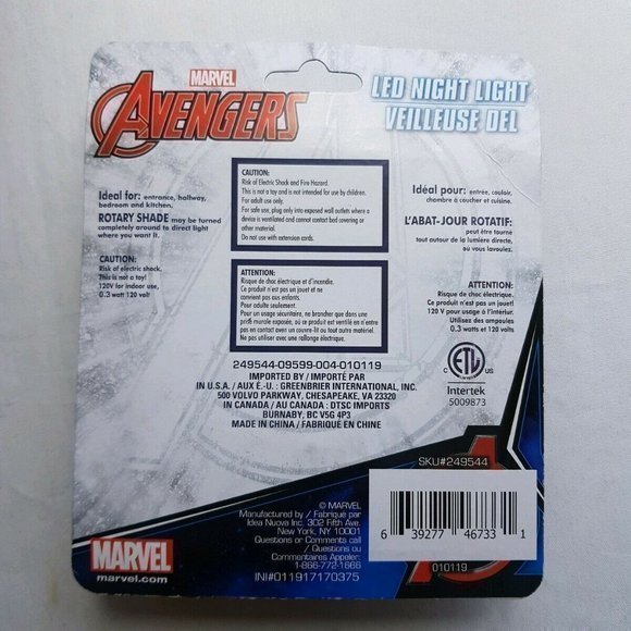 Marvel | Accessories | Night Light Avengers Led The Hulk Iron Man ...